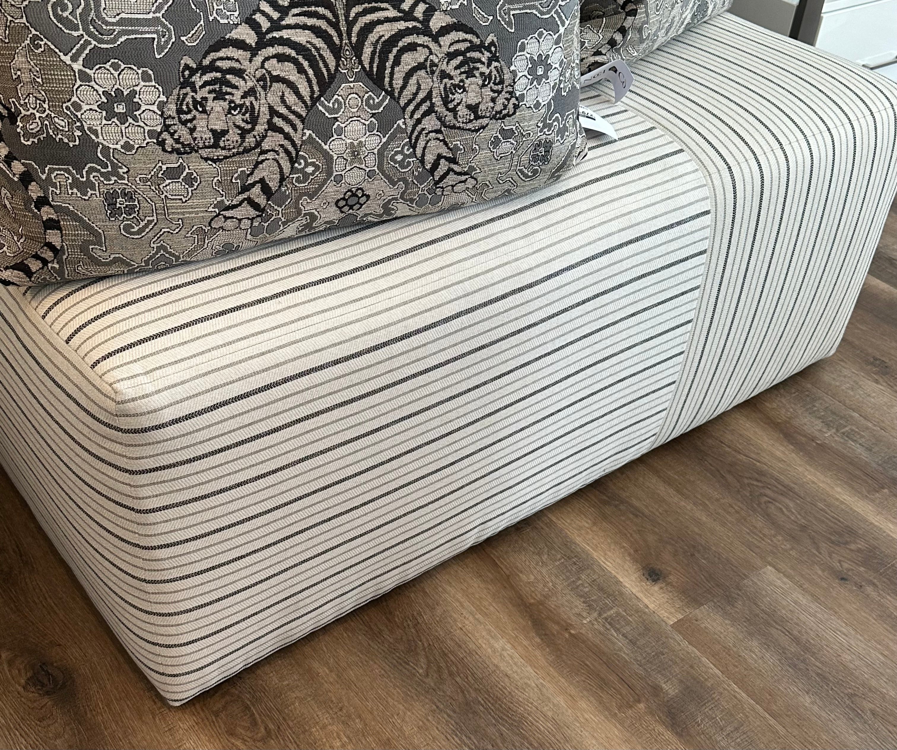 Quinn Ottoman -- Perkins Stripe – Finch & Co