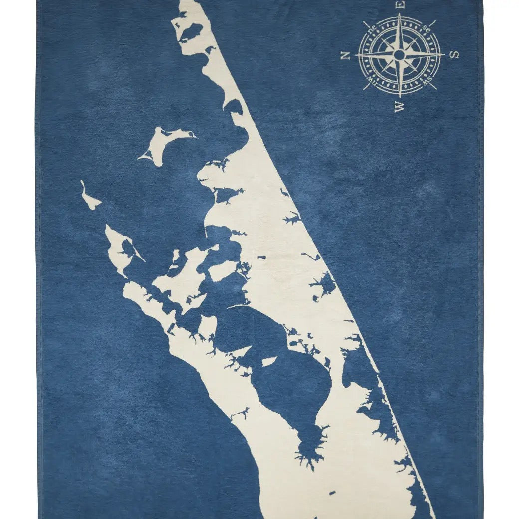 Hamptons Map Blanket, 60" x 80" – Finch & Co